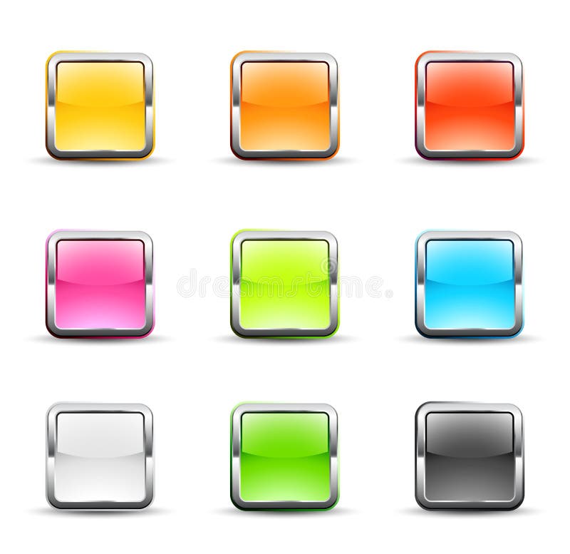Icone quadrate illustrazione vettoriale. Illustrazione di internet ...