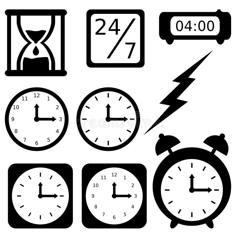 Icone relative al tempo illustrazione di stock. Illustrazione di ...