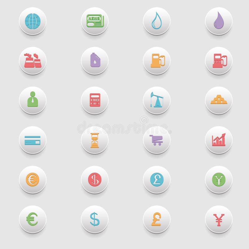 Icone Variopinte Di Affari Messe Illustrazione Vettoriale ...