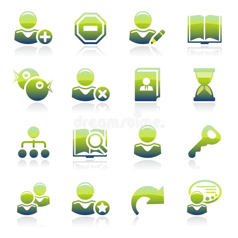 Icone verdi per utenti illustrazione vettoriale. Illustrazione di ...
