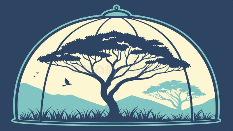 Iconic Acacia Tree within a Glass Dome, Symbolizing Protection and ...