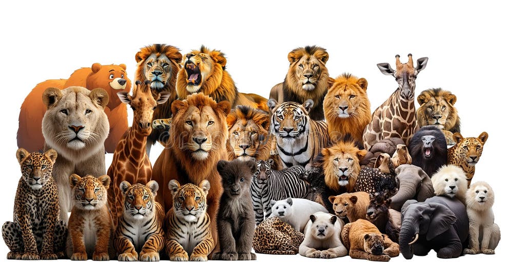 Iconic African Creatures in a Beautiful Collage Stock Photo - Image of ...