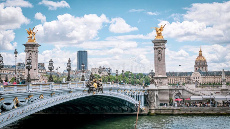 Iconic Alexandre III Bridge in Paris, France. Editorial Stock Image ...