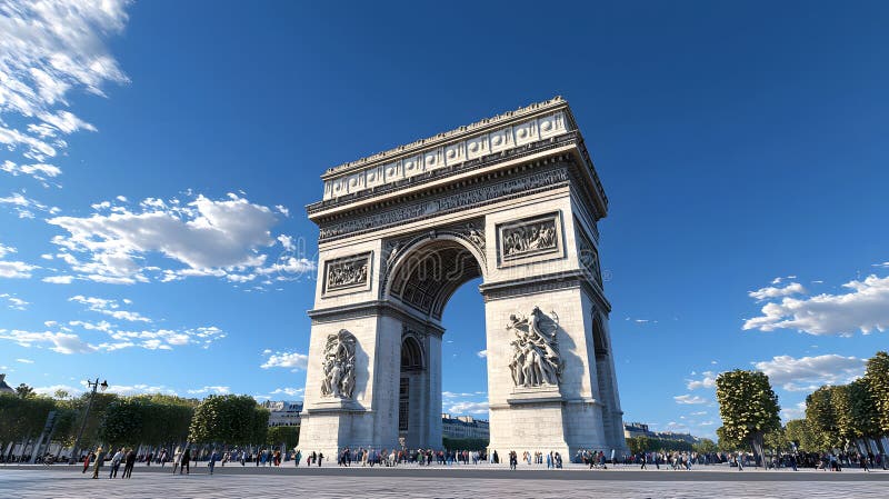 Iconic Arch Monument Under a Clear Blue Sky Stock Illustration ...