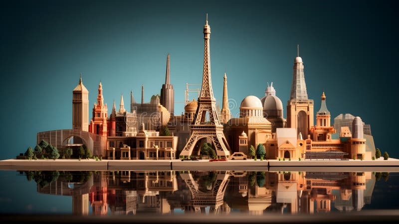 Iconic Architectural Landmarks Transformed into Toy House Models Stock ...