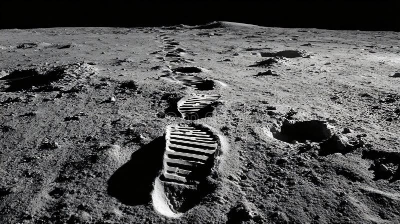Iconic Astronaut Footprint in History - Professional Usage Image Stock ...