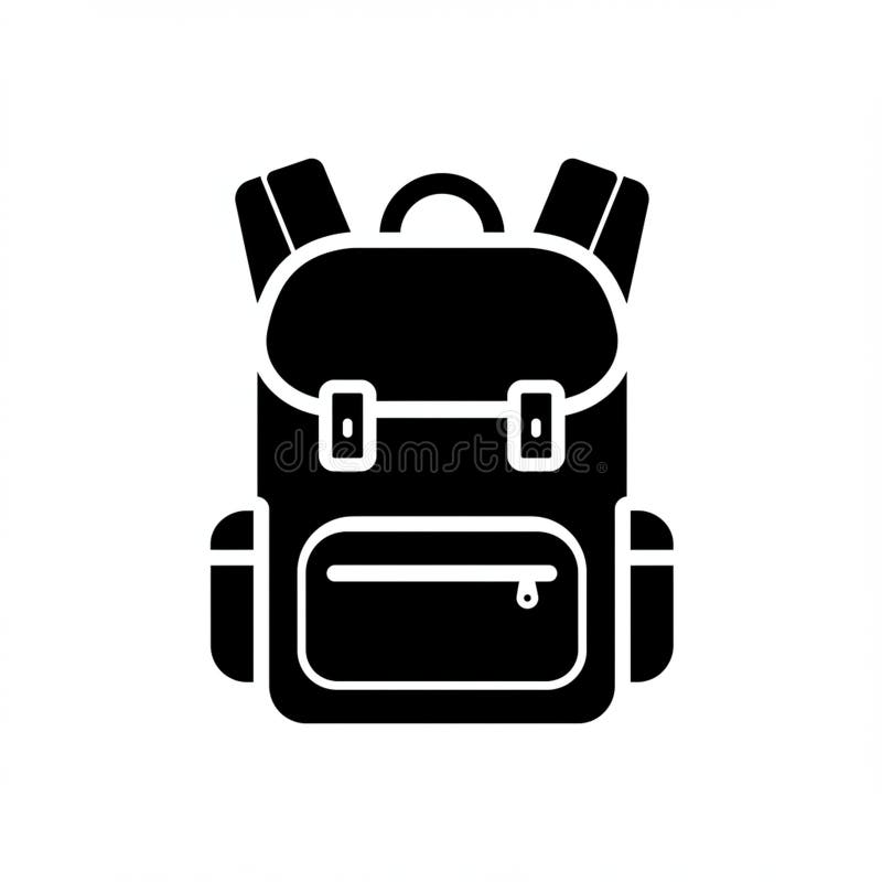 Iconic Backpack Silhouette in Black, Featuring a Main Compartment with ...