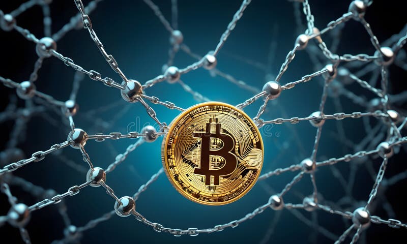 Bitcoin S Chain-Linked Digital Structure AI Generative Stock Photo ...