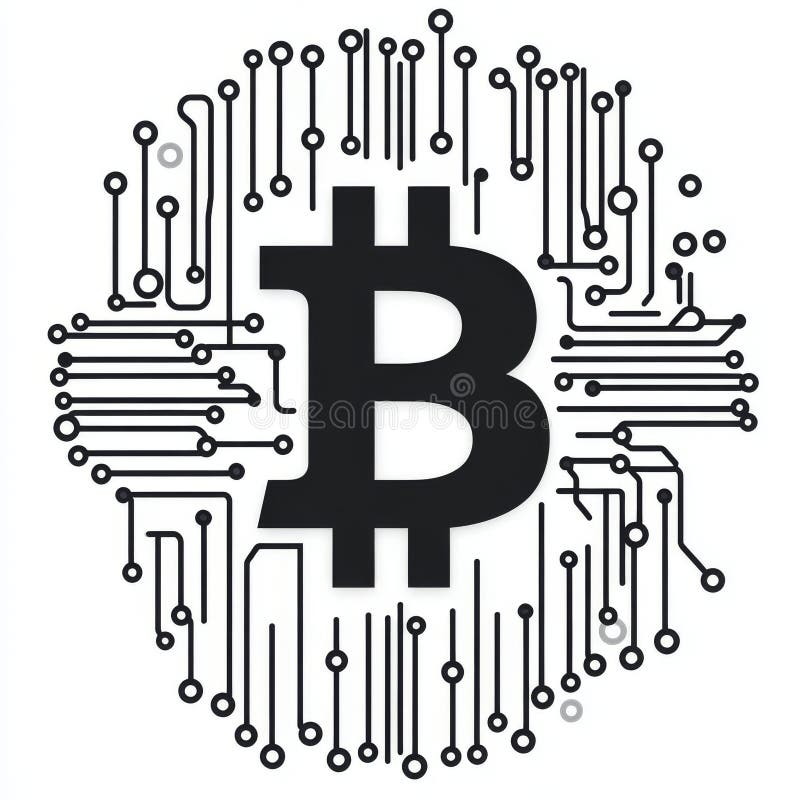 Iconic Bitcoin Symbol on a White Background Representing Cryptocurrency ...