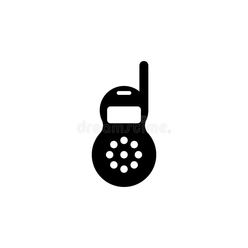 Iconic Black Silhouette of a Classic Handheld Walkie-talkie Device ...