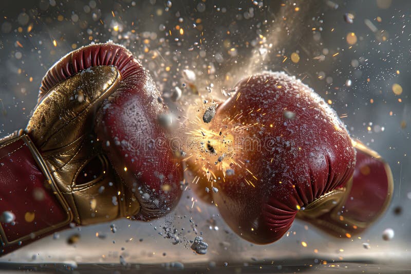 Iconic Boxing Match Poster Gloves Clash with Vs Letters for Dramatic ...