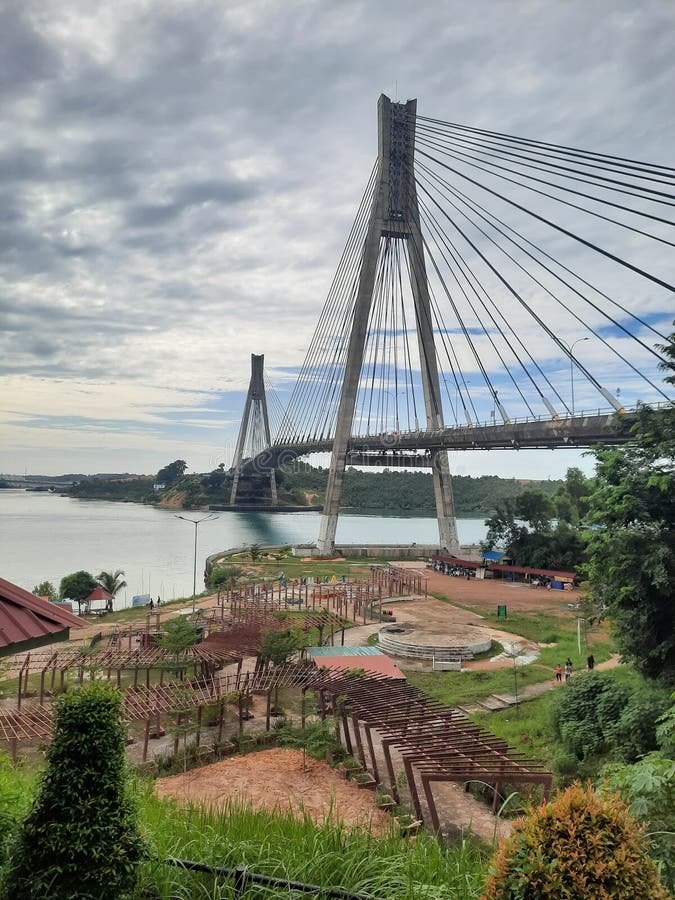 Iconic bridges in batam stock photo. Image of tree, skyscraper - 269743770