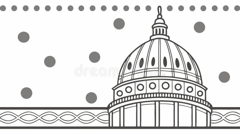 Iconic Capitol Building with Dotted Texture, Architectural Landmark Art ...