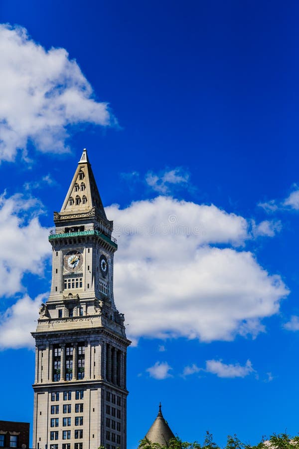 Classic Clock Tower Uner Blue Sky Stock Photo - Image of modern ...