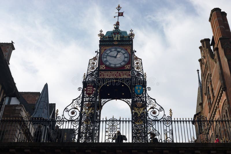 Iconic Clock Tower of Chester Editorial Stock Image - Image of 1897 ... Iconic Clock Tower of Chester Editorial Stock Image - Image of 1897 ...