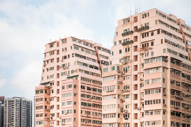 Iconic Crowded Aprtment in Residential Area, Hong Kong Stock Image ...