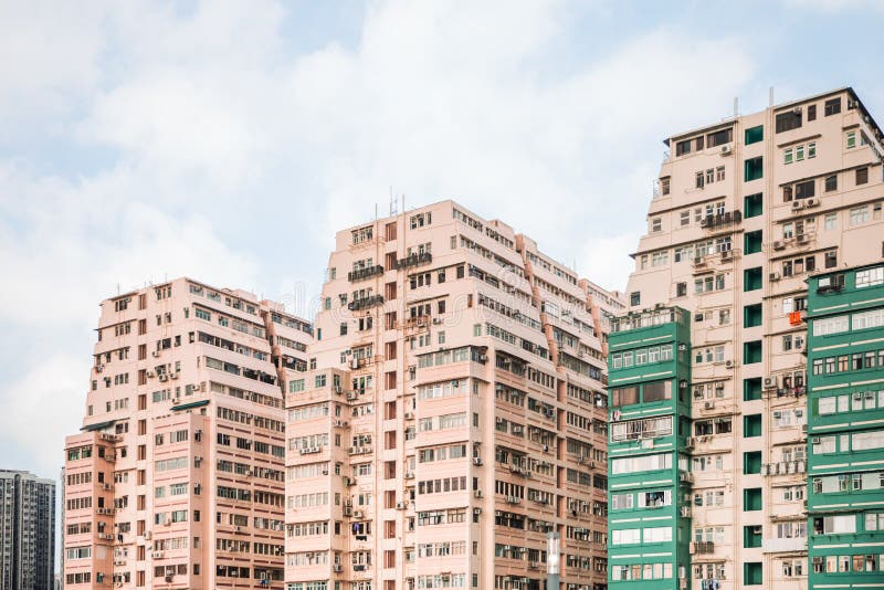 Iconic Crowded Aprtment in Residential Area, Hong Kong Stock Image ...