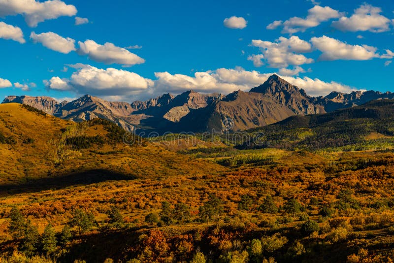 The Iconic Dallas Divide Featuring Mount Sneffels in Fall Stock Photo ...