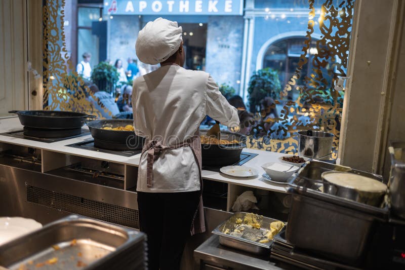 The Iconic Demel Cafe in Vienna, Workers Engaged in Activities Inside ...