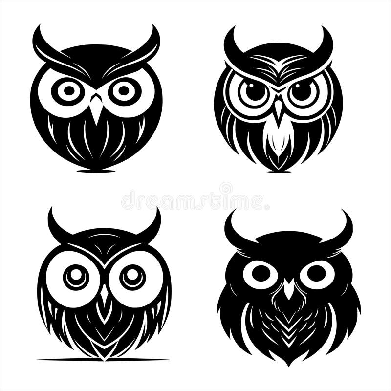 Silhouette Victor Design of a Owl Icon Stock Vector - Illustration of ...