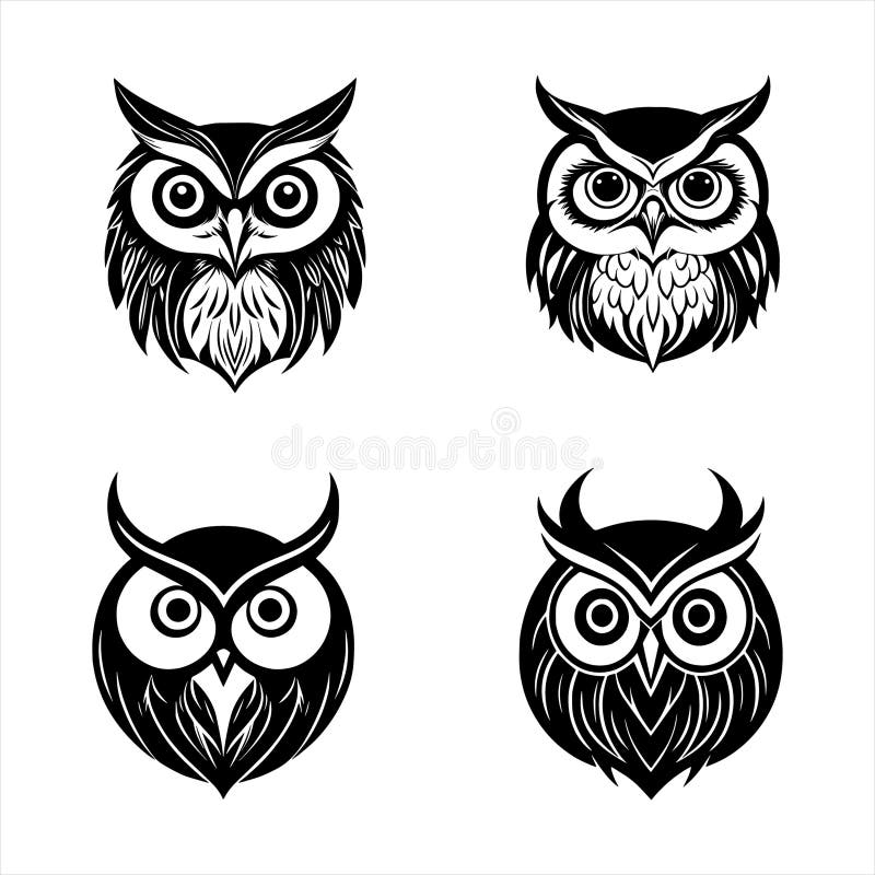 Silhouette Victor Design of a Owl Icon Stock Vector - Illustration of ...