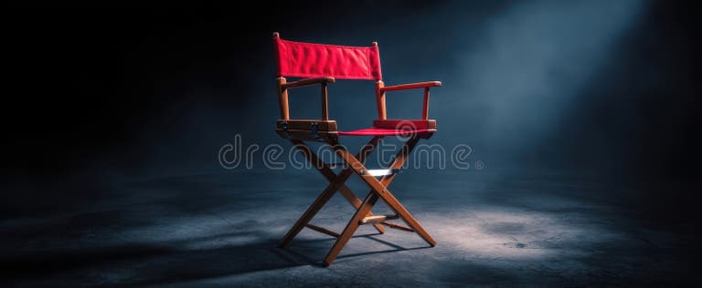 The Iconic Director S Chair Illuminated in a Dramatic Spotlight Setting ...