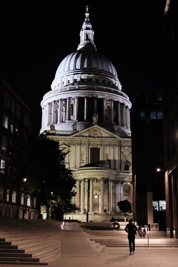 St. Paul S Cathedral in London, England, is Illuminated at Night. Uk ...