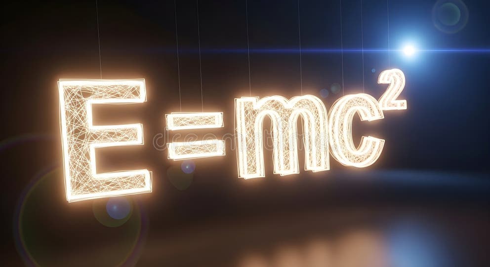 Iconic E McÂ² Equation Illuminated and Glowing, Symbolizing Energy ...