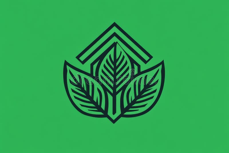 Iconic Eco Home Design with Layered Leaf Patterns Representing Green ...