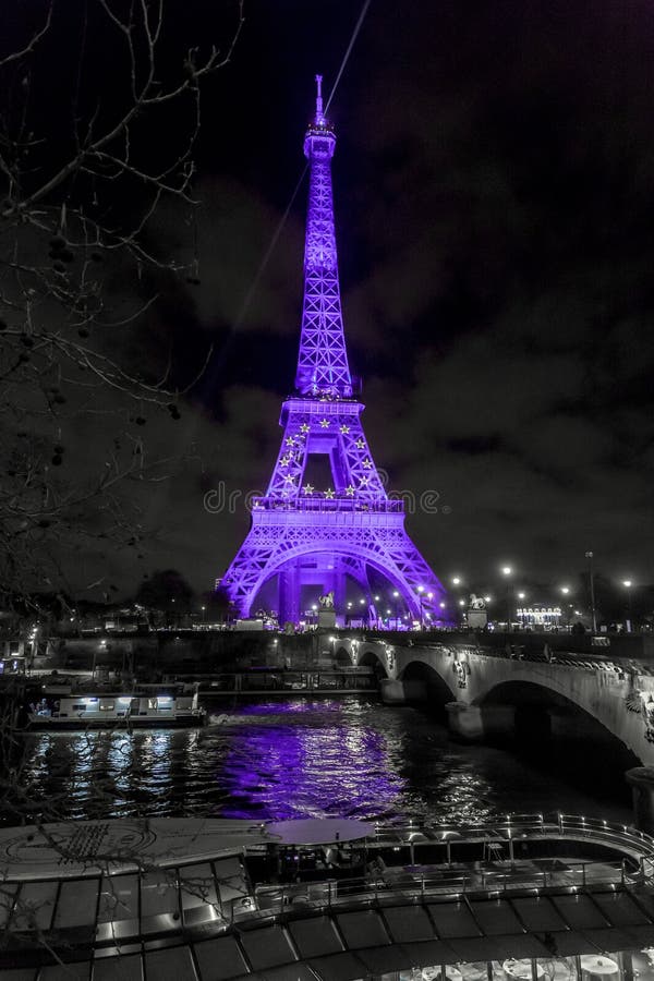 The Iconic Eiffel Tower Illuminated at Night in Paris, France Editorial ... The Iconic Eiffel Tower Illuminated at Night in Paris, France Editorial ...