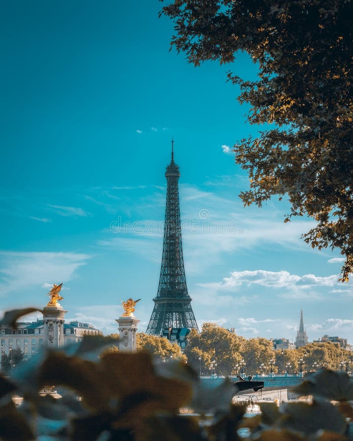 Iconic Eiffel Tower in Paris, France Stock Photo - Image of paris ...