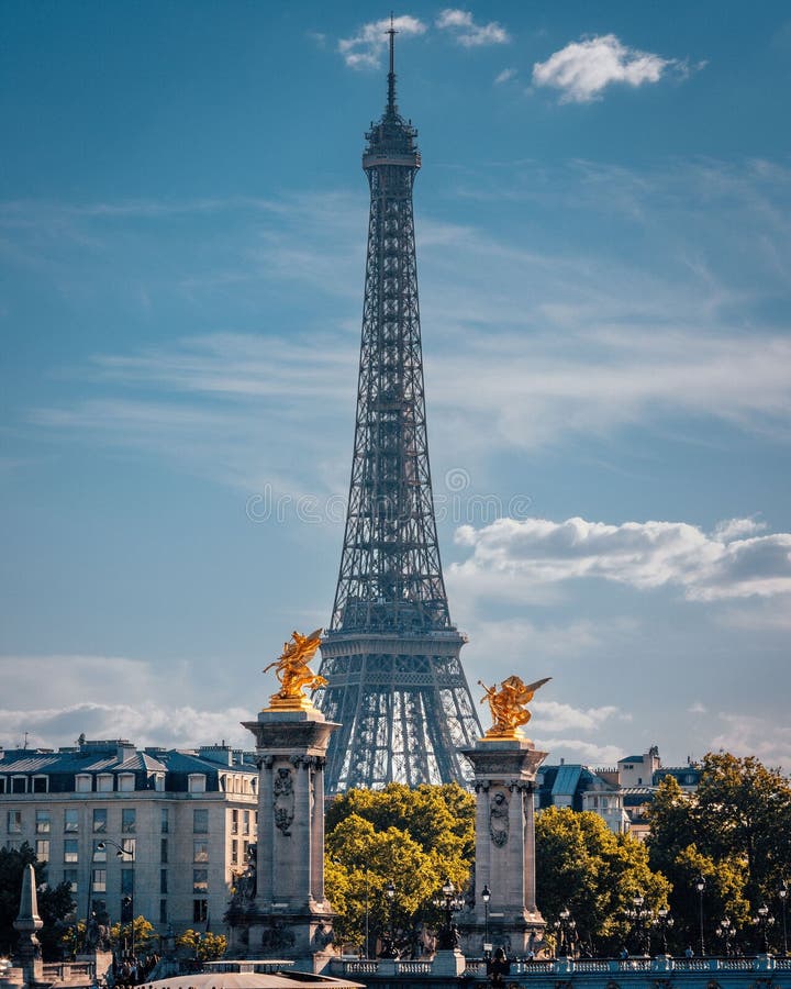 Iconic Eiffel Tower in Paris, France Stock Photo - Image of paris ...