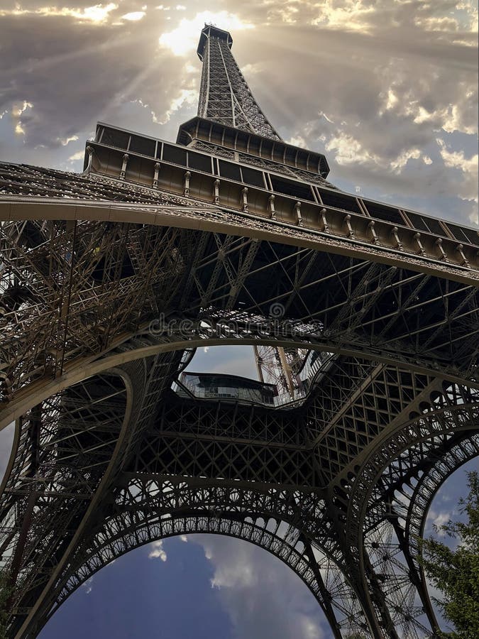 Iconic Eiffel Tower in Paris, France Stock Photo - Image of tourist ...