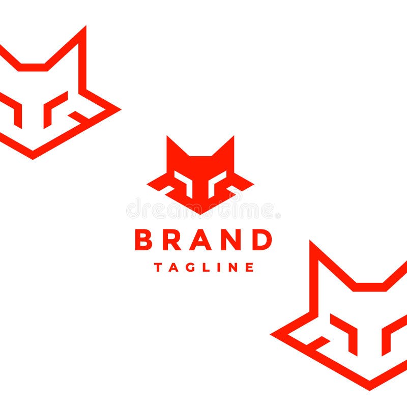 Iconic Fox Robot Face Logo Design Stock Vector - Illustration of ...