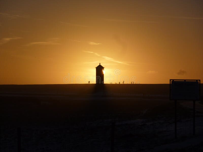 Iconic German Lighthouse Silhoutte during Sunset Stock Photo - Image of ...