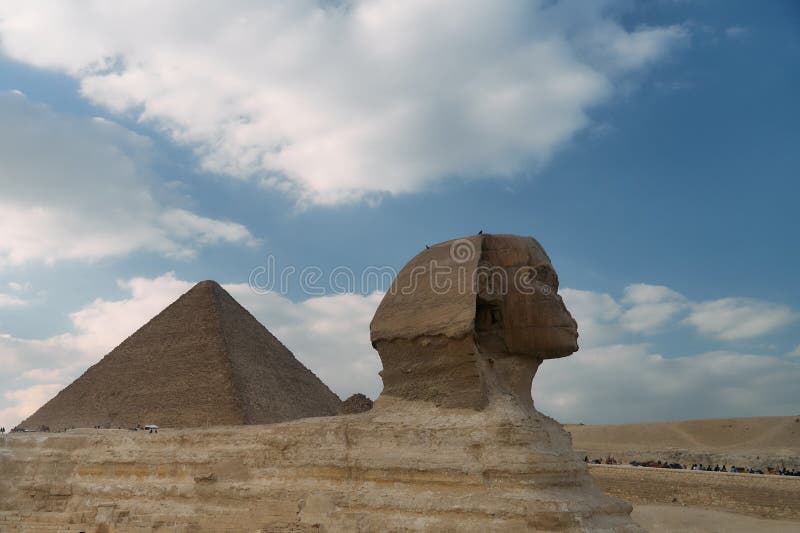 The Iconic Great Sphinx and Pyramid Stand Majestically Beneath a ...