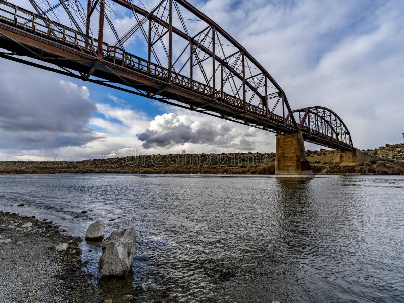 Iconic Guffey Bridge Spans Over the Snake River Stock Image - Image of ...
