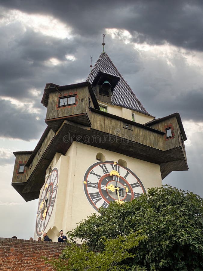 Iconic Historic Clock Tower in the City Center of Graz Editorial ...