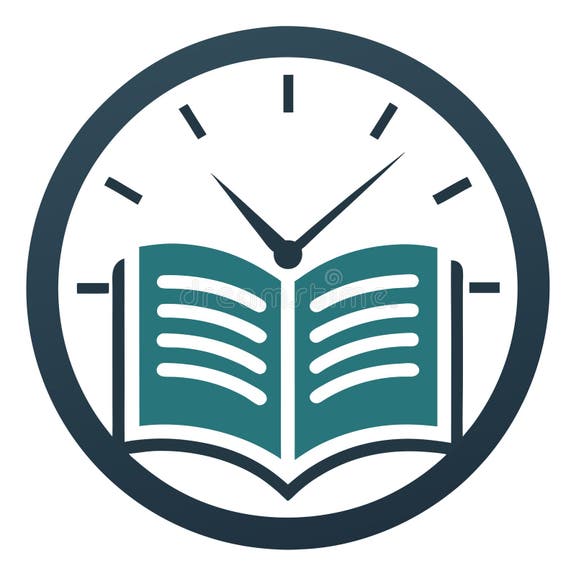 Time To Learn: Clock and Book Icon for Education and Learning Stock ...