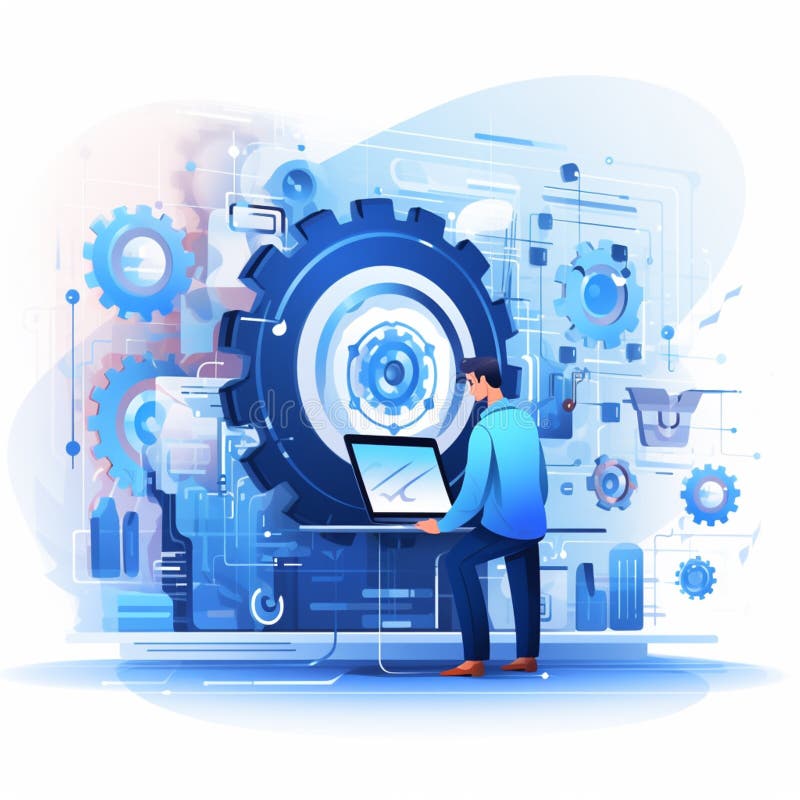 Iconic Illustration of a Mechanical Engineerâ€™s Expertise Stock ...