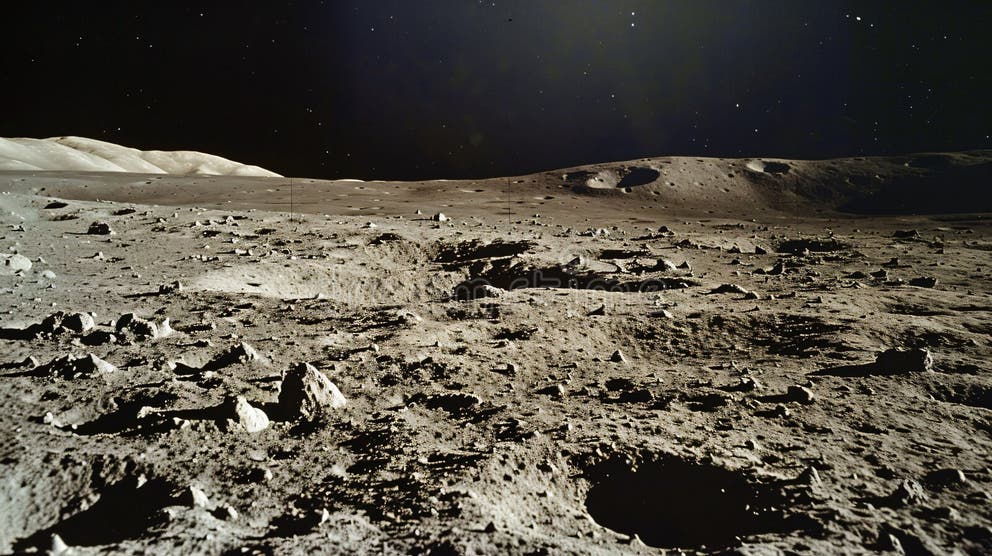 Iconic Image of the Lunar Surface at the Site of a Moon Landing ...