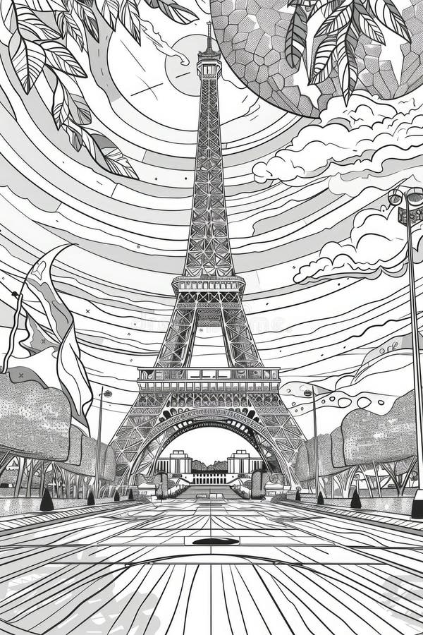 A Iconic Iron Lattice Tower in Paris, France Stock Photo - Image of ...