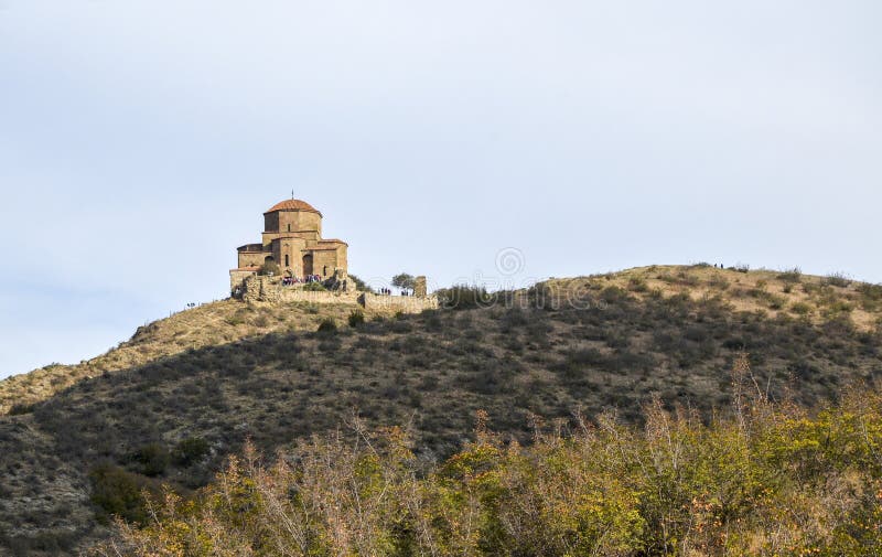 Iconic Jvari Monastery Perched Atop a Hill in Mtskheta, Georgi Stock ...