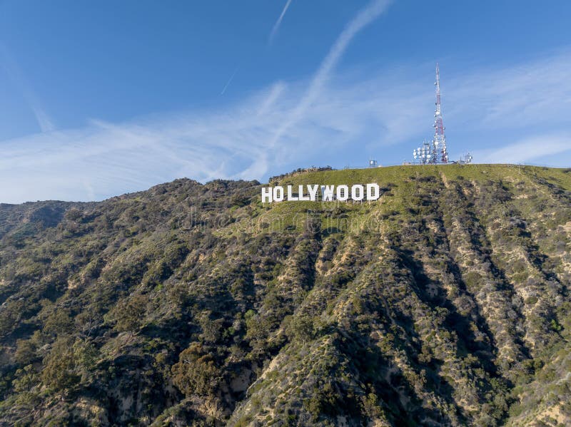 Iconic Landmark Hollywood Sign On Mount Lee In Hollywood California