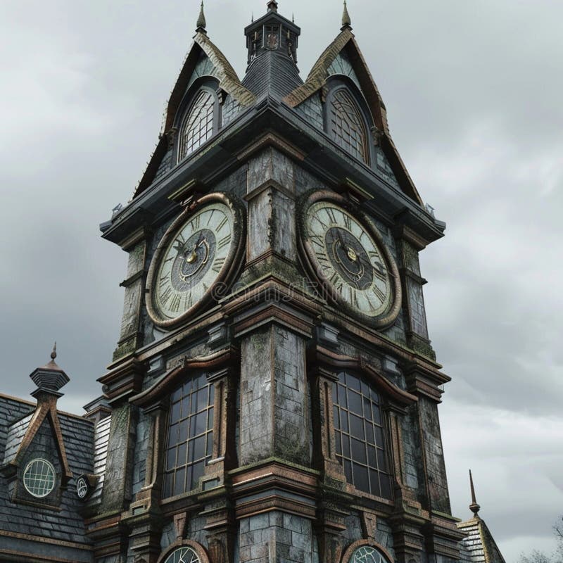 Iconic Large Clock Tower with Intricate Design Stock Illustration ...