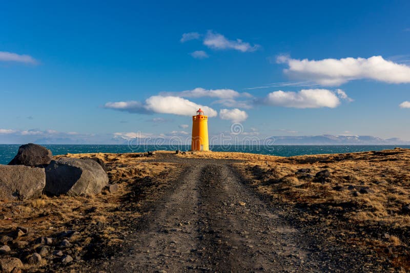 Iconic Lighthouse in Iceland Stock Photo - Image of nordic, outdoor ...