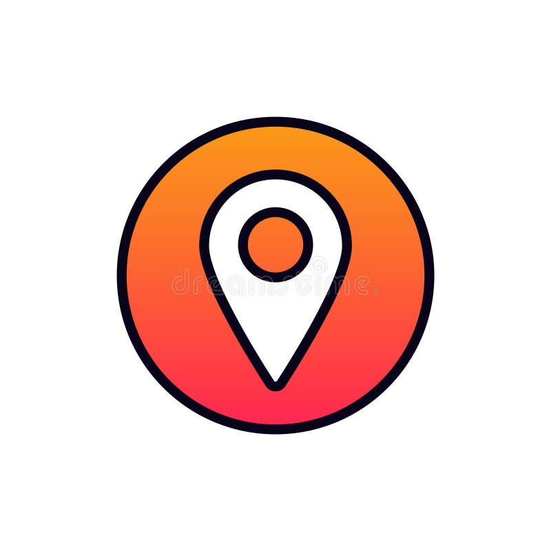 Iconic Location Symbol with Vibrant Gradient Pin Design for Digital ...