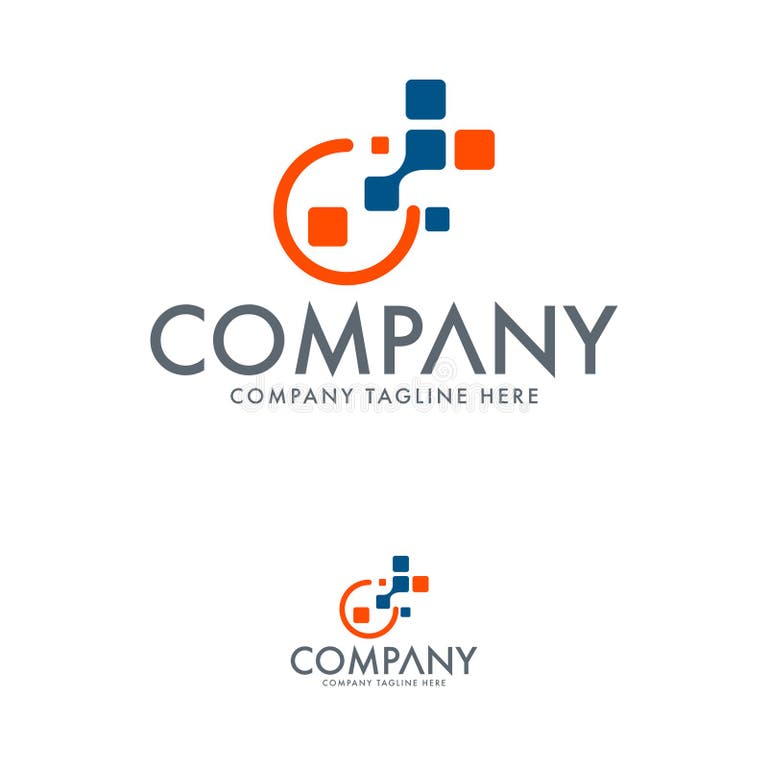 Digital Data Logo Design Template Stock Vector - Illustration of media ...