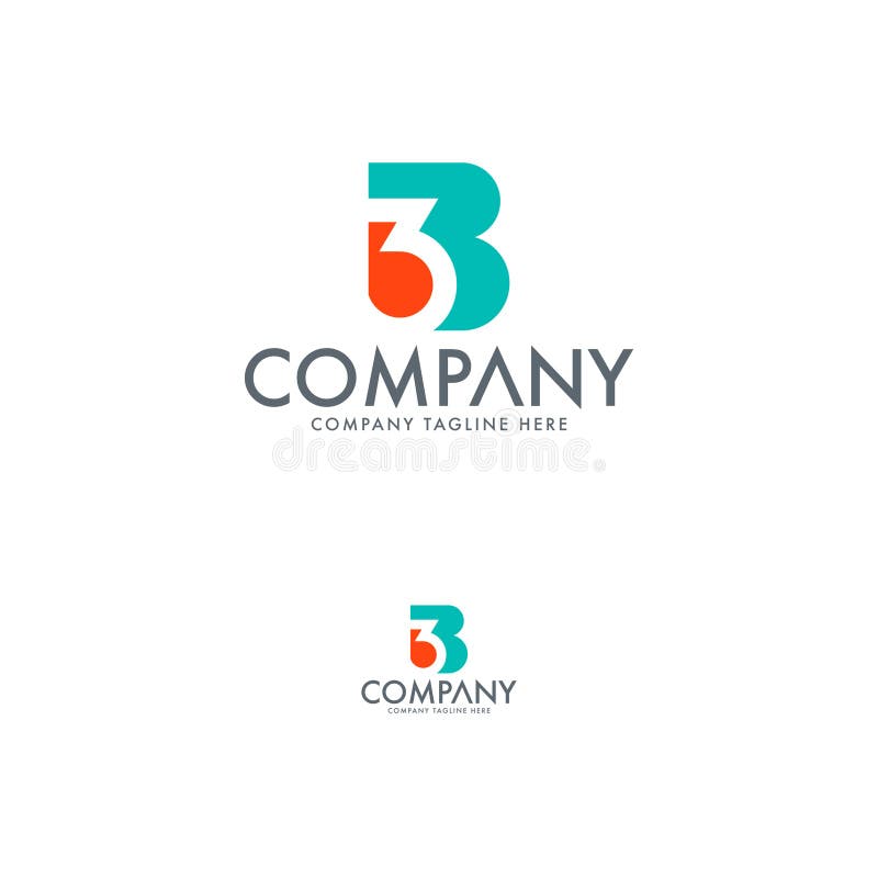 Modern Letter 3b Gradient Logo Template Stock Vector - Illustration of ...