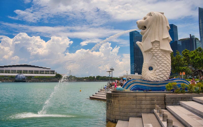 Merlion stock photo. Image of waterway, vacation, vehicle - 346141548
